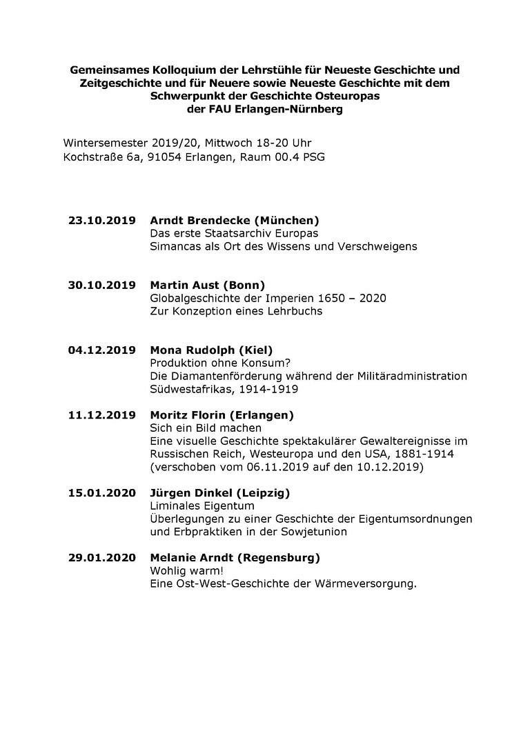 Einladung zum Gastvortrag von Mona Rudolph - Department Geschichte